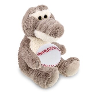 DolliBu Sitting Grey Alligator Stuffed Animal with Baseball Plush - 9 ...