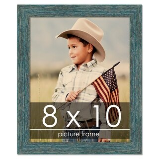 8x10 Distressed/Aged Complete Wood Picture Frame with UV Acrylic, Foam ...