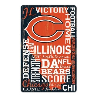 Chicago Bears 1/4" Thick 11" x 17" Wood Sign - Large - Bed Bath ...