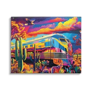 Stupell Vivid Desert Train Scene Canvas Wall Art Design by Michael Ward ...