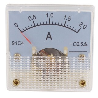 91C4 DC 0-2A Rectangle Mini Analog Panel Ammeter Gauge Amperemeter ...