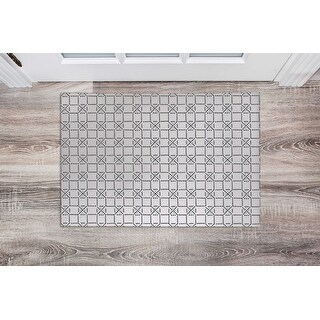CHECKED WHITE Doormat By Kavka Designs - Bed Bath & Beyond - 33356718
