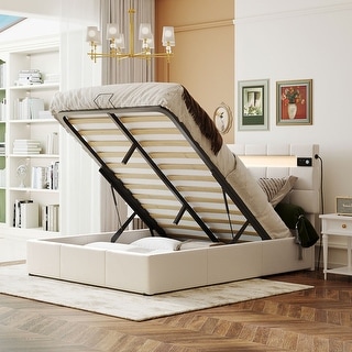 Full Size Velvet Bed with LED Light and Integrated Bluetooth Audio ...