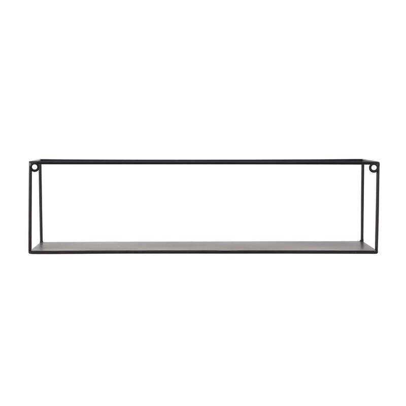 CosmoLiving by Cosmopolitan Black Metal 2 Shelves Wall Shelf (Set of 2 ...