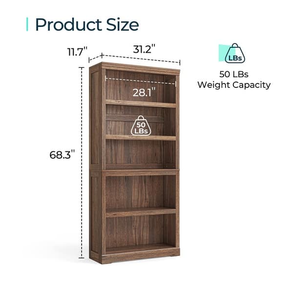 HOME 5-Shelf Bookcase, Bookshelves Floor Standing Display Storage ...