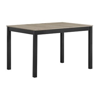 Rustic Brown & Black Two-Toned Dining Table, Contemporary Rectangular ...