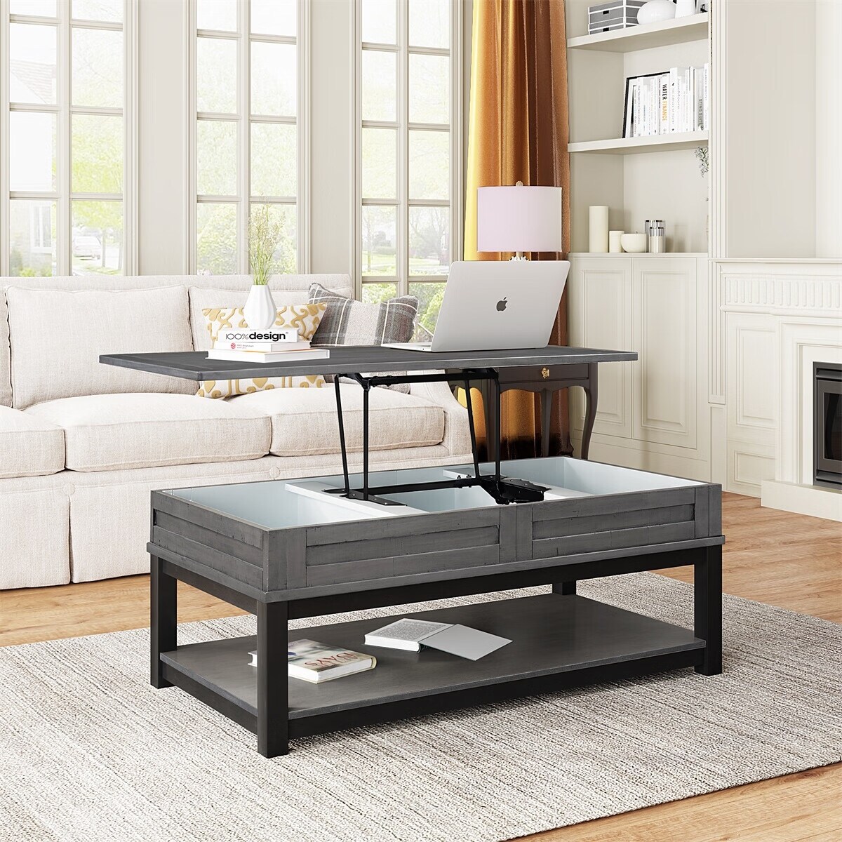 Merax Lift Top Coffee Table with Inner Storage Space and Shelf Bed Bath Beyond 32987704