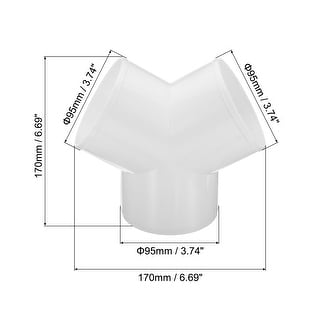 6 Inch 3 Way Duct Splitter Y Connector Air Vent Duct Connector - White ...