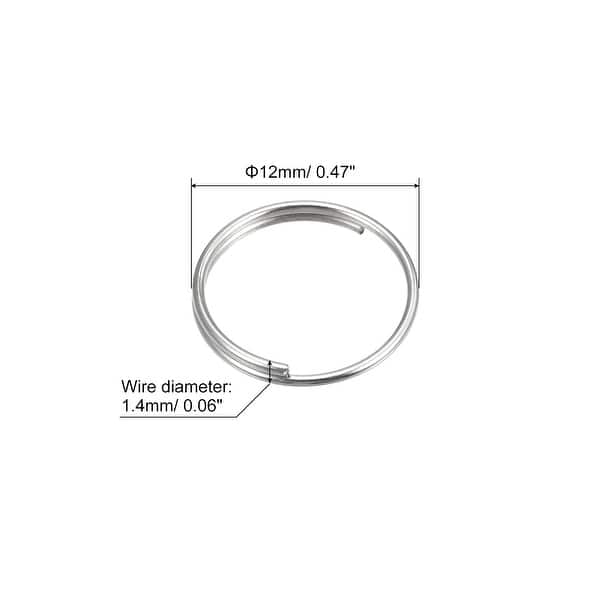Double Loops Split Rings, 12mm Small Round Key Ring Parts for DIY 120Pcs - Silver Tone - Bed ...