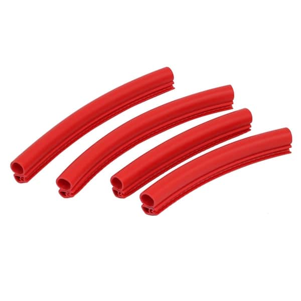 4pcs Rubber Door Edge Sealing Sealed Strip Guard Buffer Protector Red ...