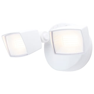 LED Security Light Dual Head Field Selectable White Finish - Bed Bath ...