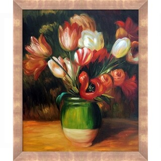 La Pastiche Tulips in a Vase with Blushing Rose Gold Frame, 23" x 27 ...