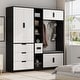 Combo Wardrobe Armoire Closet Wardrobe Cabinet Hall Tree Entry Bench ...