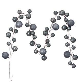 Vickerman 10' Pewter Pearl Branch Ball Wire Garland, 10' long and hook ...