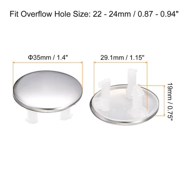 2Pcs Sink Trim Overflow Cover Ring Single Layer Metal Hole Insert in ...