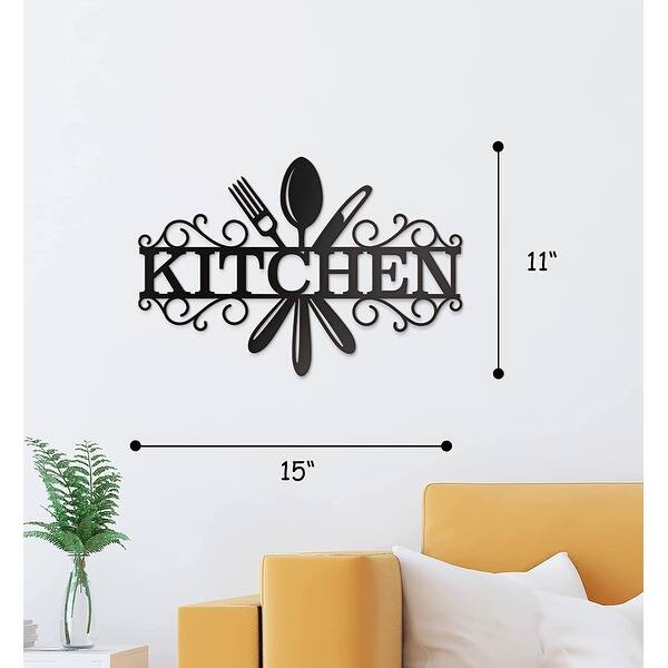 Vivegate Utensil Kitchen Signs Metal Wall Decor - Black - Bed Bath ...
