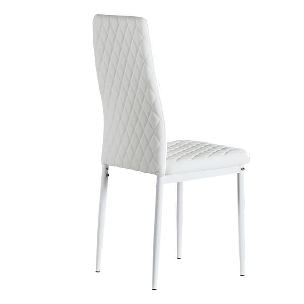 Modern Simple Diamond Grid Pattern Dining Chair with Metal legs - Bed ...