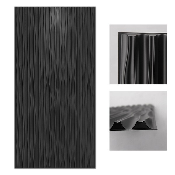 Art3d PVC Wave Board Textured 3D Wall Panels,19.7" x 19.7" (12 Pack ...