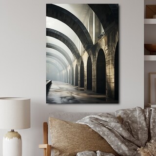 Designart "Beige Bridge Majestic Arch Graphite" Bridges Wall Art Prints ...