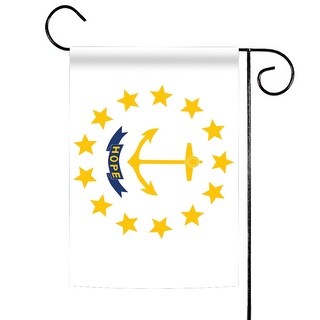 White and Yellow Rhode Island State Outdoor Garden Flag 18" x 12.5 ...