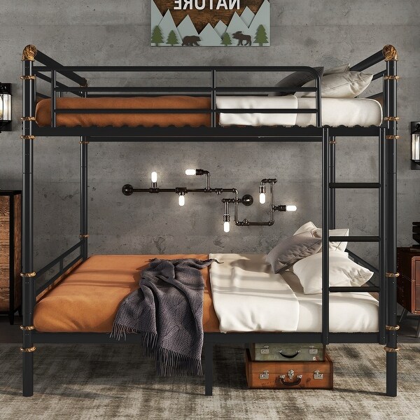 Retro Style Queen over Queen Metal Bunk Bed Bed Bath Beyond 42447305