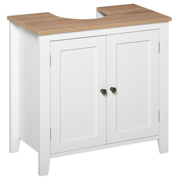 Homcom Bathroom Pedestal Under Sink Cabinet White White