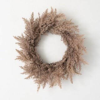20" Artificial Brown Reed Wreath - Bed Bath & Beyond - 36134596