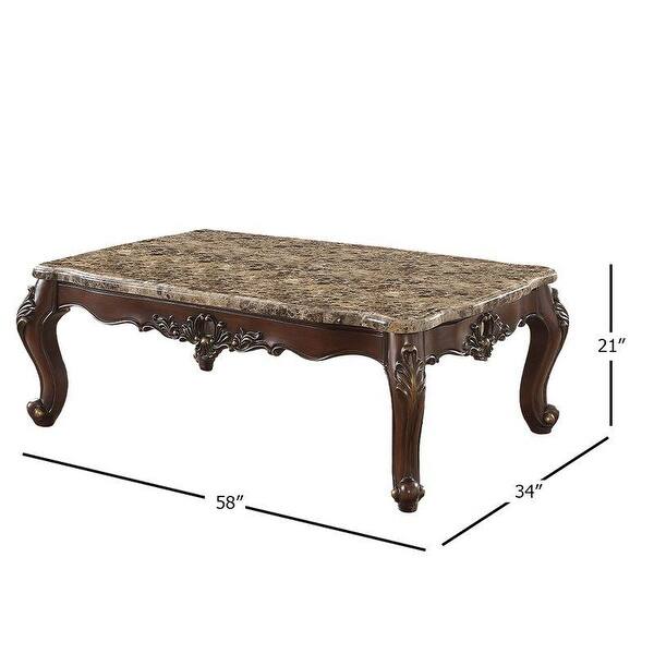 ACME Devayne Coffee Table, Marble & Dark Walnut - Bed Bath & Beyond ...