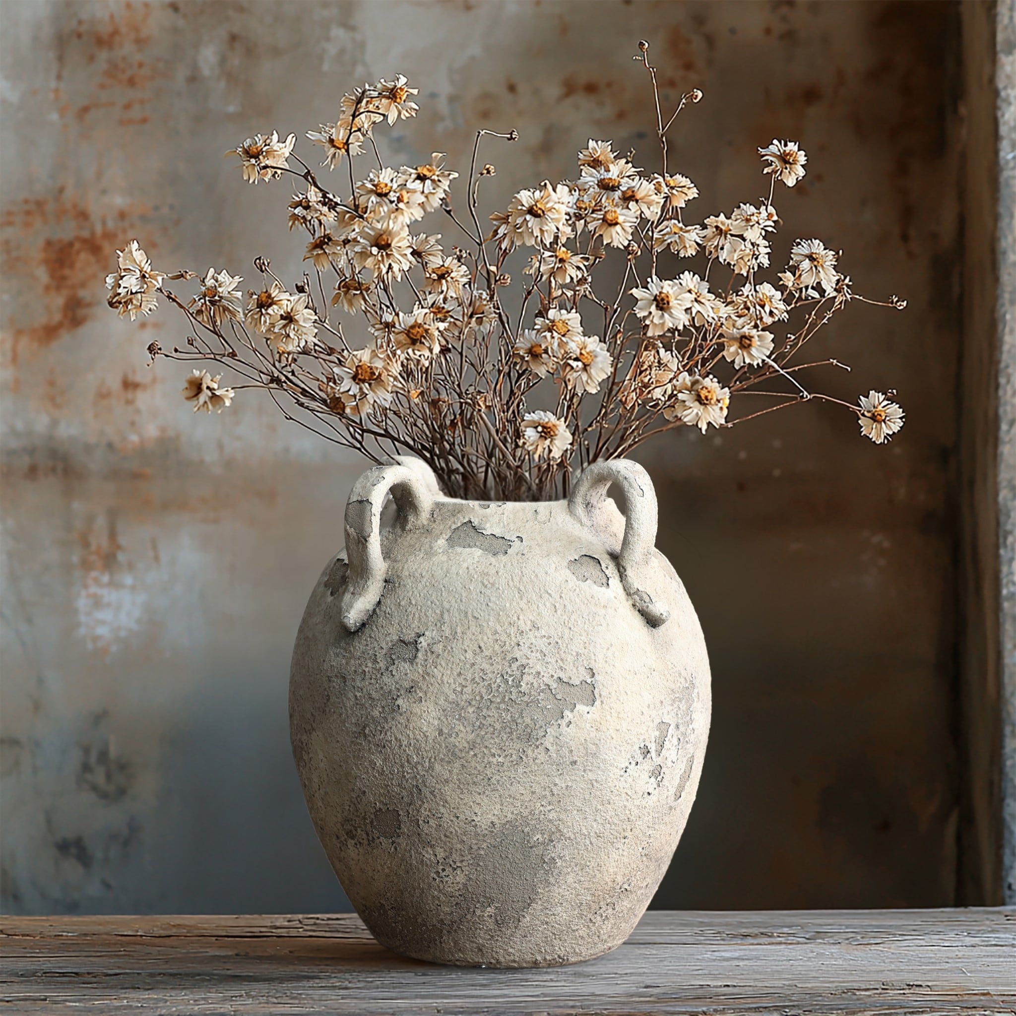 rustic white vase