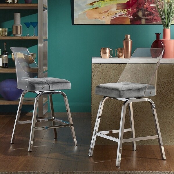 Lennox Velvet Counter Height Stools Set of 2 by iNSPIRE Q Bold On Sale Bed Bath Beyond 21117005