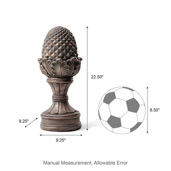 Glitzhome MGO Sand/Bronze Finish Blessings Artichoke Garden Statues ...