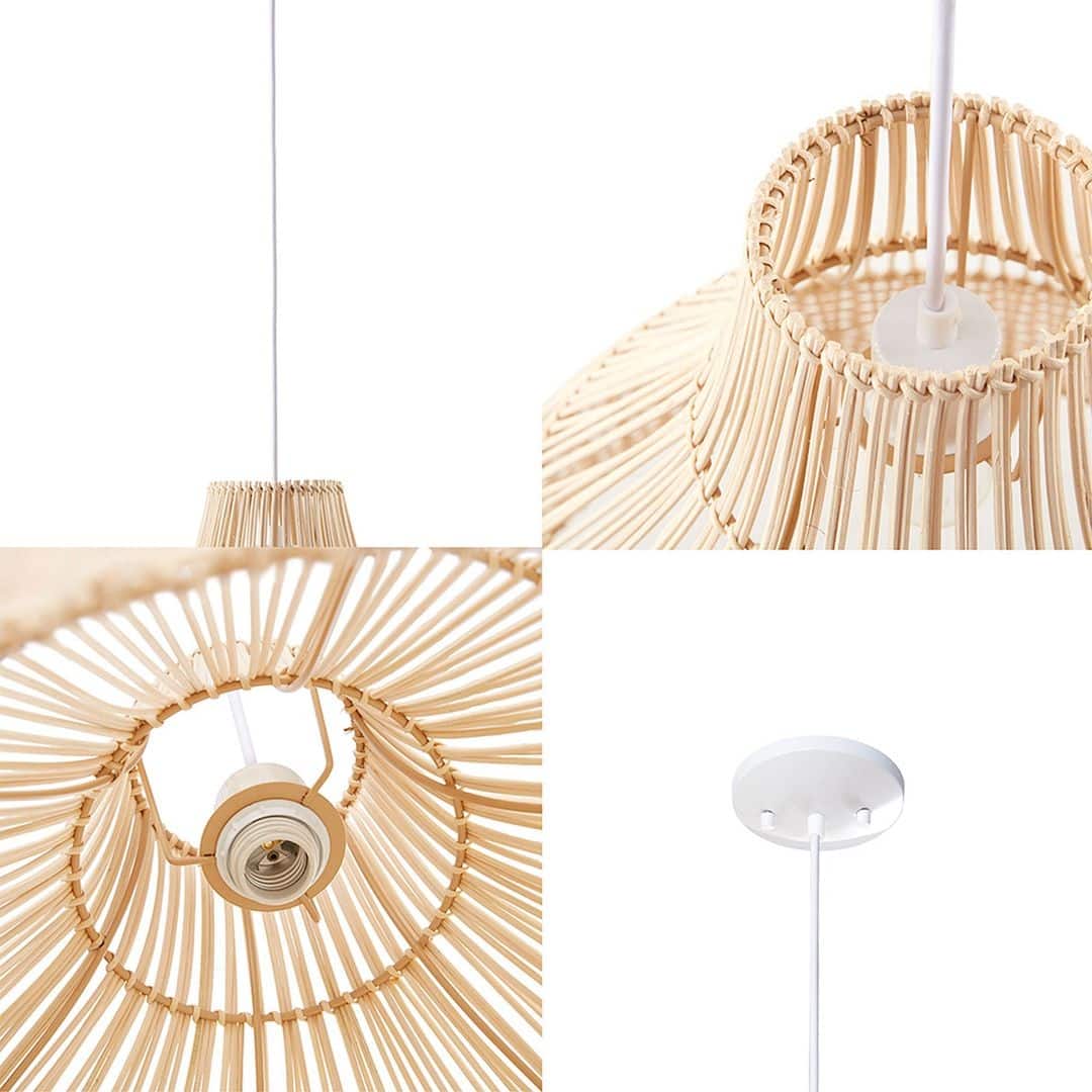 Modern bamboo braid lamp shade chandelier - Natural - Bed Bath & Beyond ...