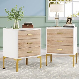 Modern 3 Drawers Night Stands, Wooden Bed Side Table for Bedroom - Bed ...