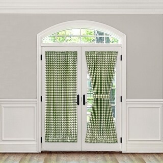 Buffalo Check Gingham French Door Panel With Tieback, 54x72 Inches ...