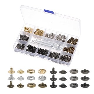 2 Boxes 60 Sets/Box Snap Fasteners Kit 12.5mm with 4 Setter Tools ...