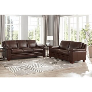 Hydeline Magnum Top Grain Leather Sofa and Loveseat Set - Bed Bath ...