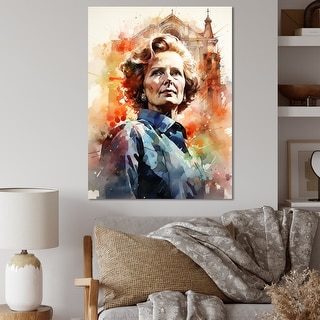 Designart "Leader Margaret Thatcher Portrait" Leader Wall Decor - Bed ...