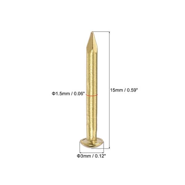 Small Tiny Hardware Brass Nails 1.5mmx15mm(DxL) 60pcs - Brass Tone ...