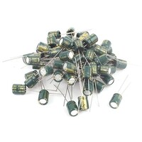 60 Pcs 100uF 35V 105C Radial Aluminum Electrolytic Capacitor 6.3mmx8mm - Green, Silver Tone ...