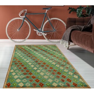 Noori Rug Balochi Timmy Turquoise/Orange Rug - 4'2" x 6'0" - Bed Bath ...