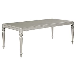 Metallic Platinum Rectangular Dining Table with Leaf - Bed Bath ...