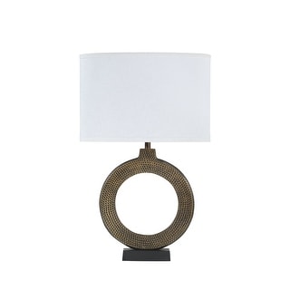 Aspen Creative 25" High Metal Table Lamp, Antique Brass Finish and Oval ...