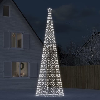 vidaXL LED Christmas Tree with Spikes 1554 LEDs Cold White 196.9" - Bed ...