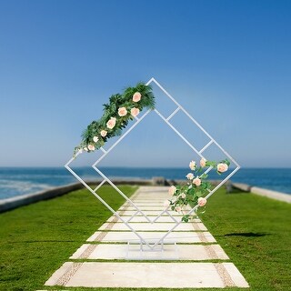 6.6ft Dual Tube Metal Wedding Arch Diamond Shape Backdrop - Bed Bath ...