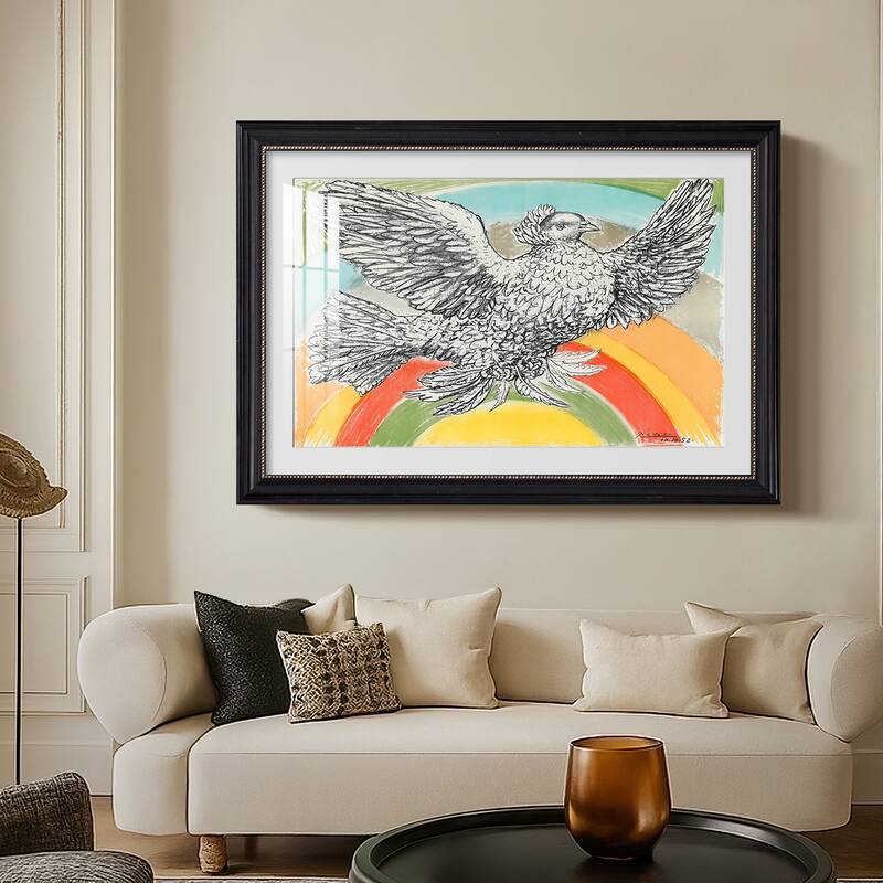 Flying Dove with Rainbow 1952-Pablo Picasso-Custom Framed Print ...