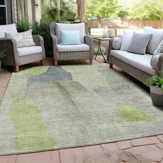 Machine Washable Indoor/Outdoor Modern Peace Chantille Rug - Bed Bath ...