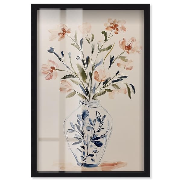 Vase with Blooming Flowers Floral Decor Shadowbox Print by Art Remedy ...