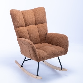 Rocking Chair, Soft Teddy Velvet Fabric Rocking Chair for Nursery ...