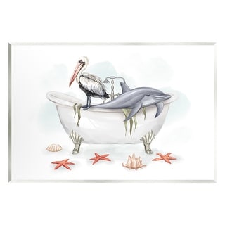 Stupell Nautical Bathtub Animals Wall Plaque Art Design by Ziwei Li ...