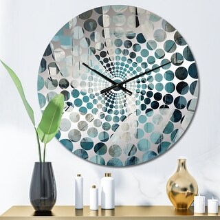 Designart "Black Captivating Liquid Ink" Black Abstract Marble Clocks ...